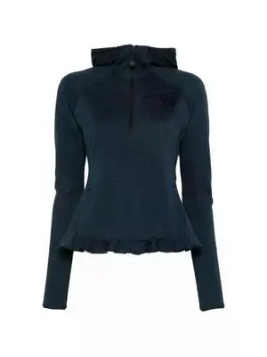 Cecilie Bahnsen X Tnf Symone Dotknit Baselayer Wool-blend Black Top - Blue