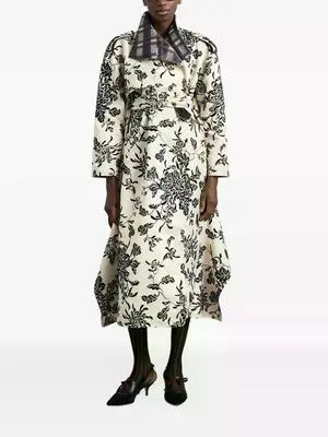 Antonio Marras Floral-print Asymmetric Trench Coat