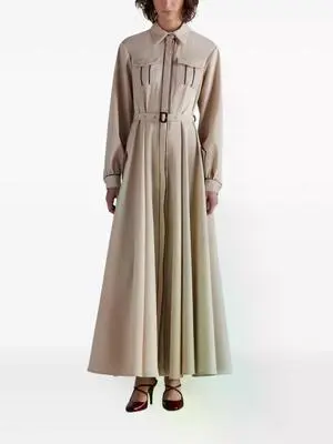 Antonio Marras Belted Piped Maxi Shirt Dress