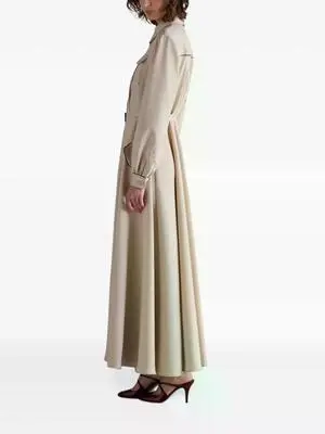 Antonio Marras Belted Piped Maxi Shirt Dress