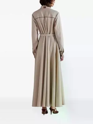 Antonio Marras Belted Piped Maxi Shirt Dress