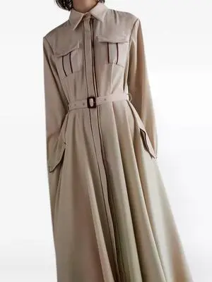 Antonio Marras Belted Piped Maxi Shirt Dress