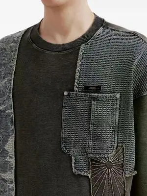 MUSIUM DIV. Patchwork Long-sleeve Sweatshirt