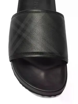 Burberry Check And Leather Urchin Slides
