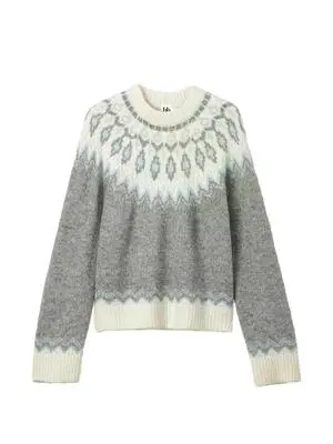 B+AB Fair Isle Knit Sweater - Grey
