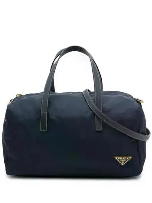Prada 2013-2026 Tessuto Boston Bag Satchel - Blue