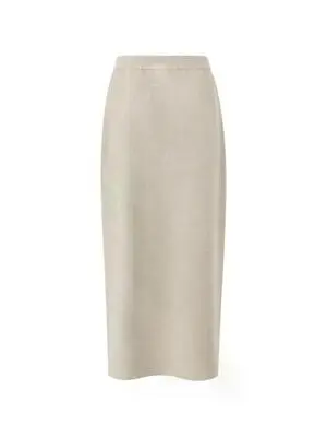 GRAN SASSO Ribbed-knit Pencil Mid Skirt - Neutrals