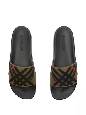 Burberry Embossed Check Slides