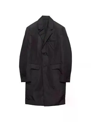 Prada Single-breasted Re-nylon Coat - Black