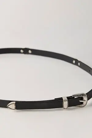 Free People Kira Concho Microslim Belt - Black