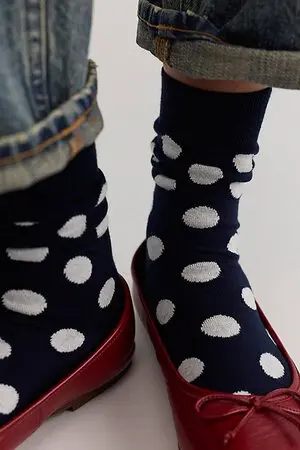Free People Maria La Rosa Dotty Socks - Navy