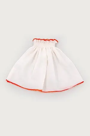 ADADA Linen Dresses Stuffed Animal Clothing - White