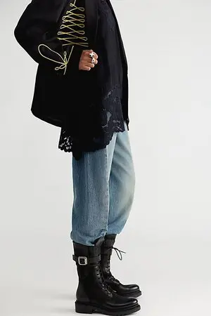 Free People Miller Combat Boots - Black