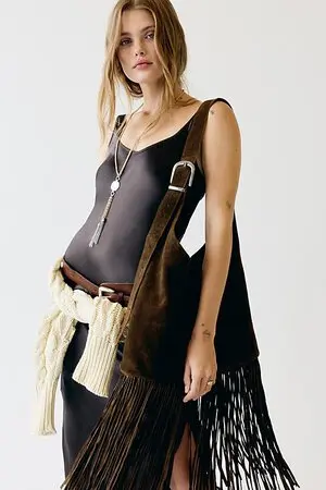 Free People Fringe Tote - Chocolate