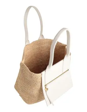 GANNI Shoulder Bag Natural Raffia, Polyurethane, Polyester
