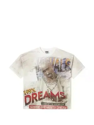VALE FOREVER Distressed Graphic-print T-shirt - White