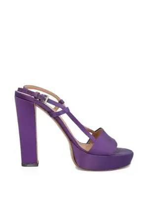 Prada Satin Platform Sandals - Purple