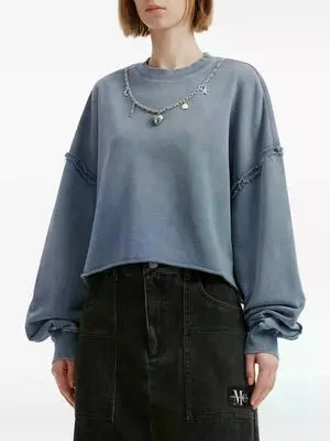 MUSIUM DIV. Charm-embellished Raw-cut Sweatshirt
