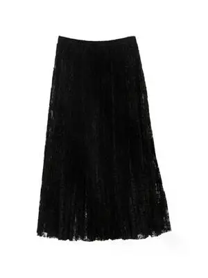 Ermanno Scervino Flower-lace Midi Skirt - Black