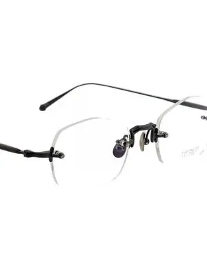 Matsuda M5015 Rimless Geometric-frame Glasses - Black