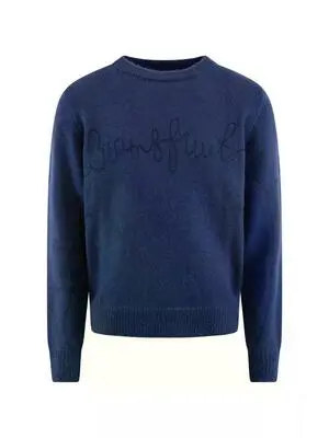 BRAM’S FRUIT Logo-embroidered Knit Sweater - Blue