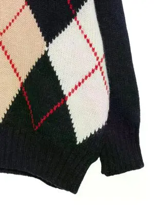 N°21 Argyle-knit Blouson Cardigan