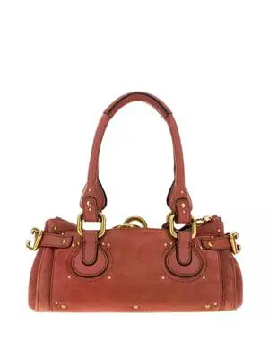 Chloé Small Paddington Bag In Suede Leather - Red