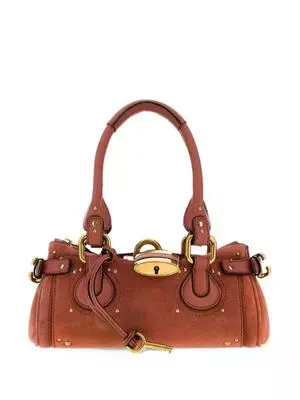Chloé Small Paddington Bag In Suede Leather - Red