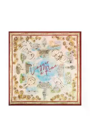 Antonio Marras Roma Illustration-print Silk Scarf - Neutrals