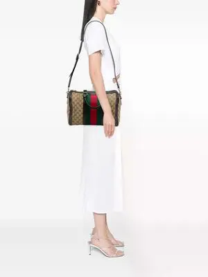Gucci 2016-2026 Medium Gg Canvas Web Joy Boston Bag Satchel - Neutrals