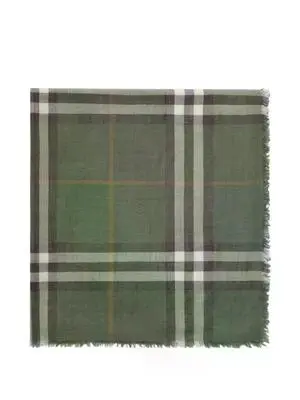 Burberry Wide Reversible Check Wool Silk Scarf