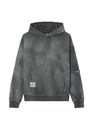 MUSIUM DIV. Distressed Patchwork Hoodie - Grey