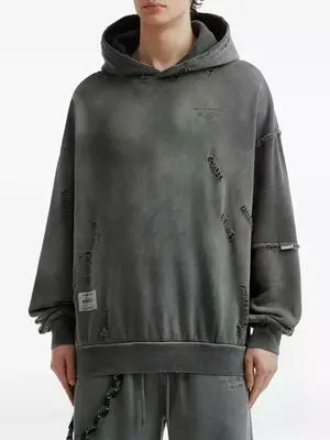 MUSIUM DIV. Distressed Patchwork Hoodie