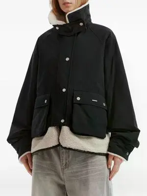 MUSIUM DIV. Fleece-texture Trim Layered Jacket