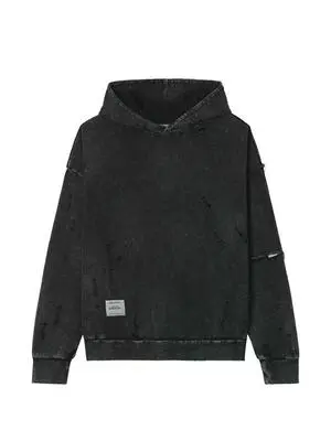 MUSIUM DIV. Distressed Patchwork Hoodie - Black