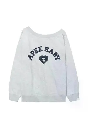 AAPE BY *A BATHING APE Off-shoulder Logo-print Sweatshirt - Grey