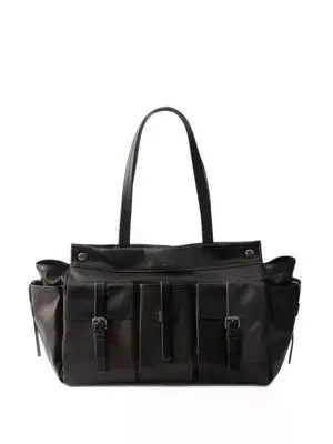 Prada Route Leather Tote Bag - Black