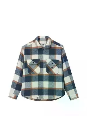 CHOCOOLATE Check-pattern Zip-up Shirt Jacket - Blue