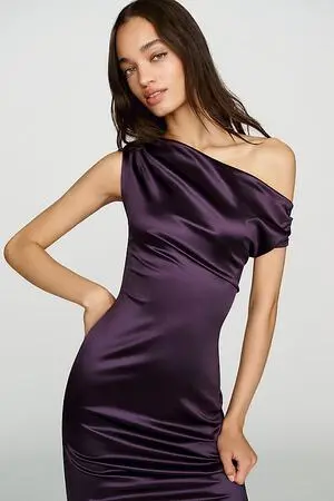 Bhldn Asymmetrical Shoulder Knit Midi Dress