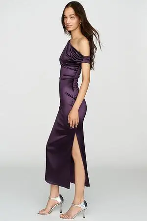 Bhldn Asymmetrical Shoulder Knit Midi Dress