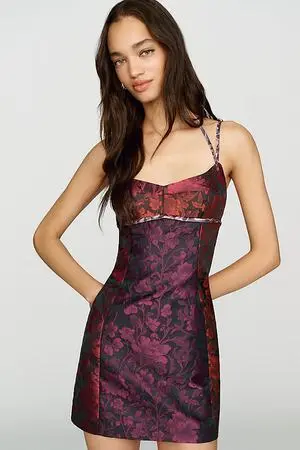 Amanda Uprichard Whitney Mi Dress - Red Pattern