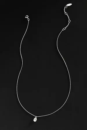 Anthropologie Demi Fe Delicate Crystal Necklace Silver
