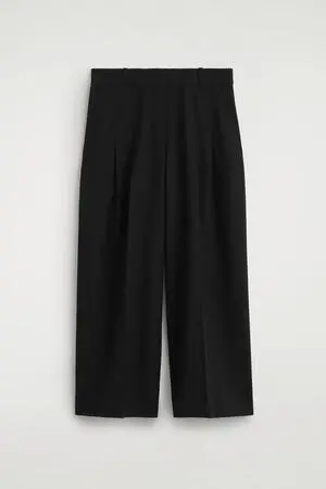 Cos Pleated Wool-blend Wide-leg Pants
