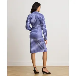 Ralph Lauren Striped Cotton Broadcloth Shirtdress