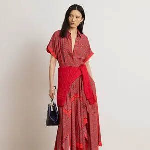 Ralph Lauren Foulard-print Crepe Shirtdress - Red Multi