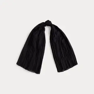 Ralph Lauren Micro-pleat Cotton-silk Scarf - Black