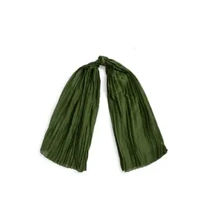 Ralph Lauren Micro-pleat Cotton-silk Scarf - Green