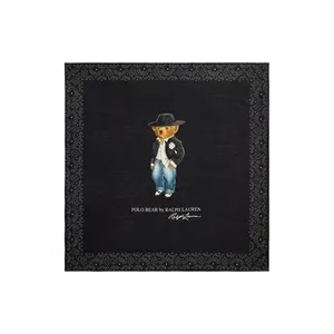 Ralph Lauren Holiday Polo Bear Wool Square Scarf