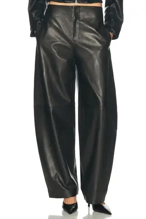 EAVES Mai Sculptural Leather Pant - Black