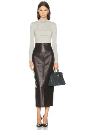 Enza Costa Fluid Viscose Jersey Twist Top In Grey